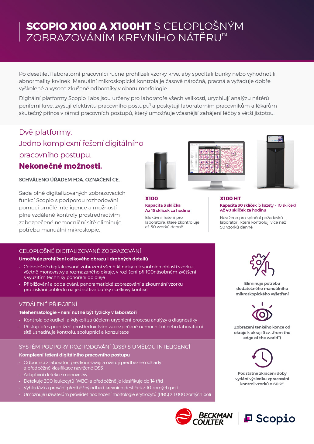SCOPIO X100 a X100HT – Beckman Coulter